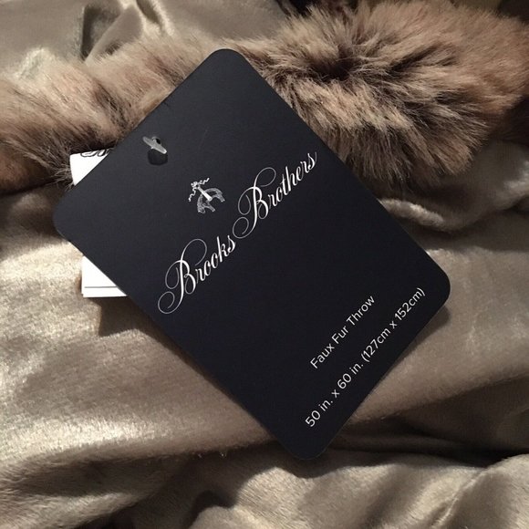 Brooks Brothers | Bedding | Brooks Brothers Brown Faux Fur Throw ...